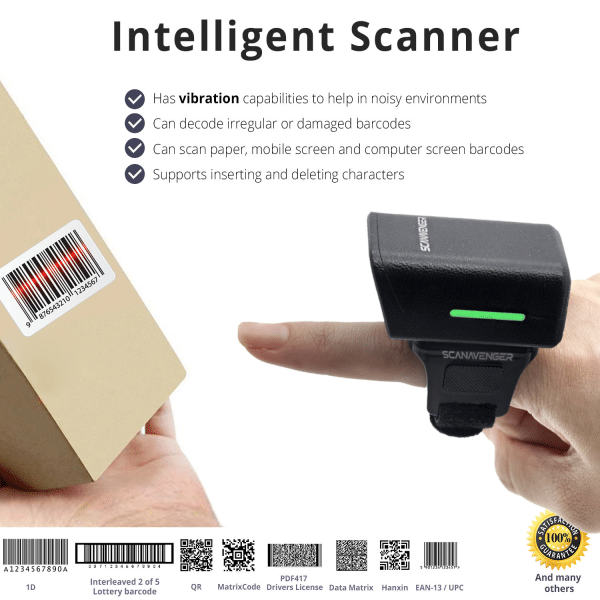 SA1200 – 1D&2D Wi-Fi Bluetooth Scanner Ring - ScanAvenger